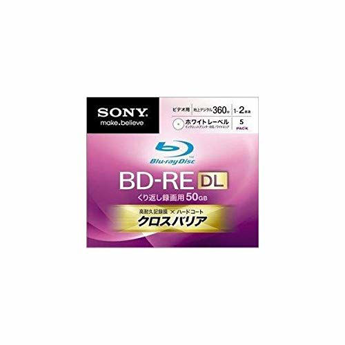 GetUSCart- Sony Blu-ray Disc BD-RE 50GB 2X Rewritable Wide Printable Label (5 Pack)- Japan Import