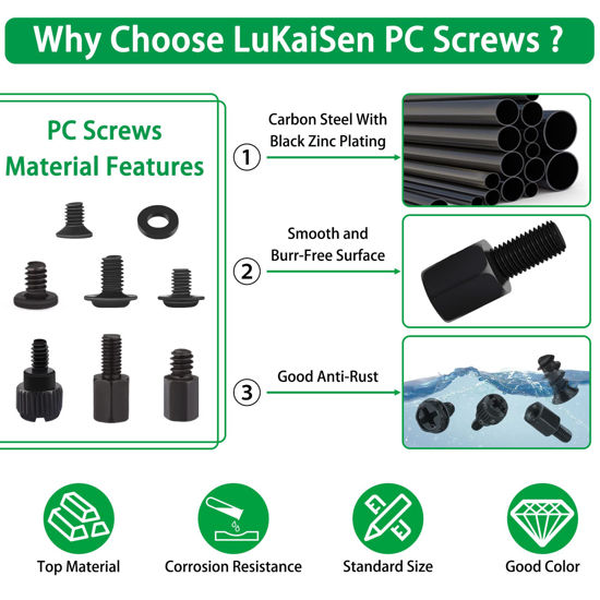 GetUSCart- 350PCS Computer Screws Assortment Kit, 6-32 Male to M3 ...