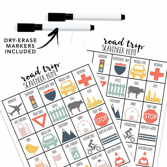 GetUSCart- Road Trip Scavenger Hunt Game for Kids, Set of 10, Travel ...