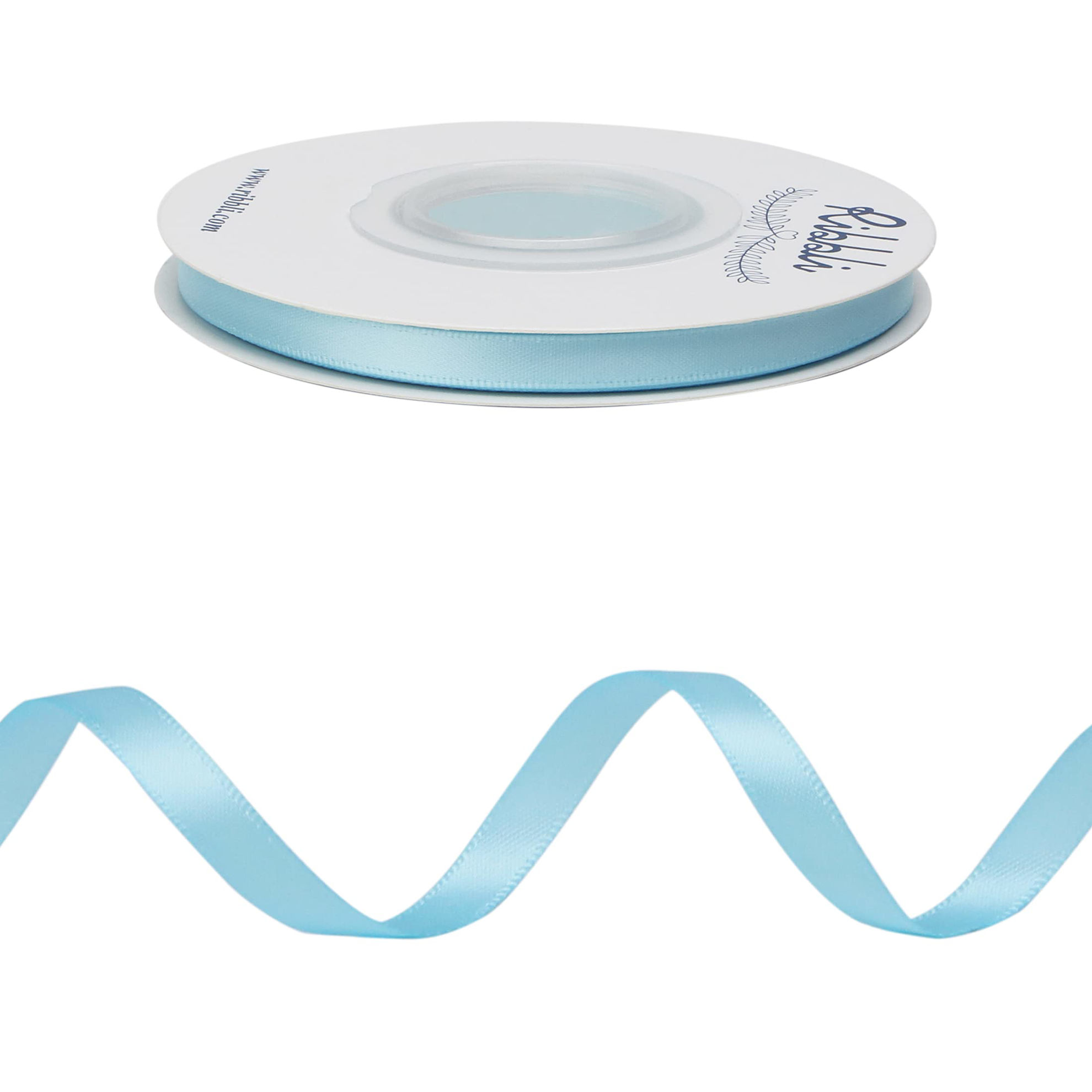 GetUSCart- Ribbli Light Blue Baby Blue Double Faced Satin Ribbon,1/4” x ...