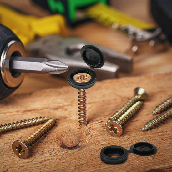 GetUSCart- 100 Pieces Hinged Screw Cover Caps Plastic Shutter Screw ...