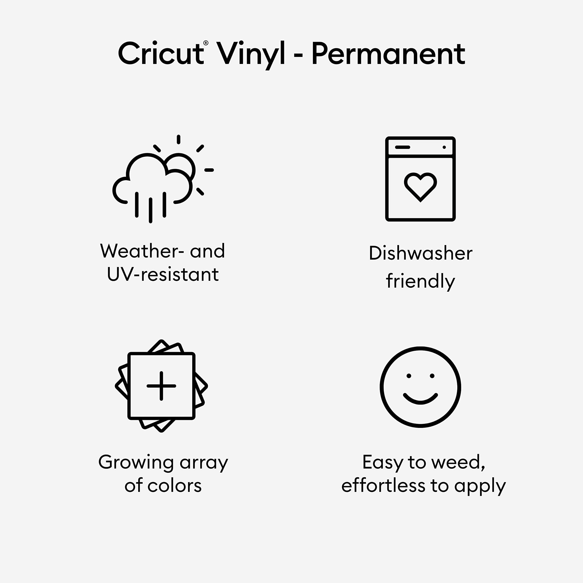 GetUSCart- Cricut Premium Permanent Vinyl Roll (12 in x 30 ft), Weather ...
