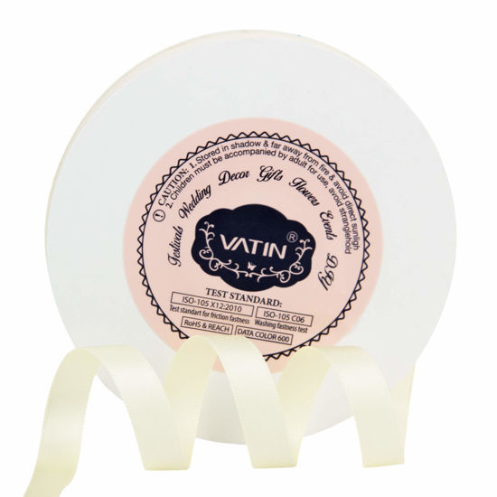 GetUSCart- VATIN 3/8 inches Double Faced Cream Polyester Satin Ribbon ...