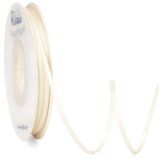 GetUSCart- Ribbli Ivory Double Faced Satin Ribbon,1/8” x Continuous 50 ...