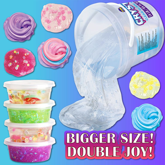 GetUSCart- 4 LB Huge Glassy Clear Slime Bucket Toy for Kids, FunKidz 64 ...