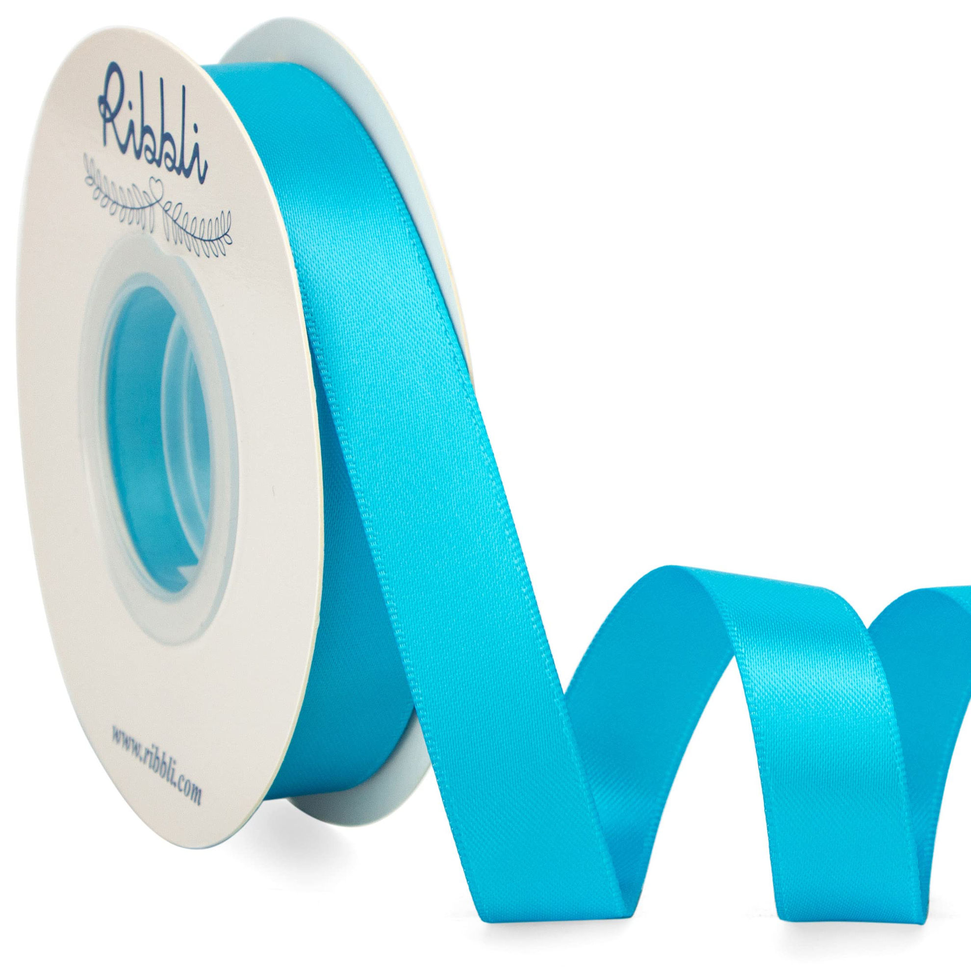 GetUSCart- Ribbli Turquoise Blue Satin Ribbon 5/8 inch x Continuous 25 ...