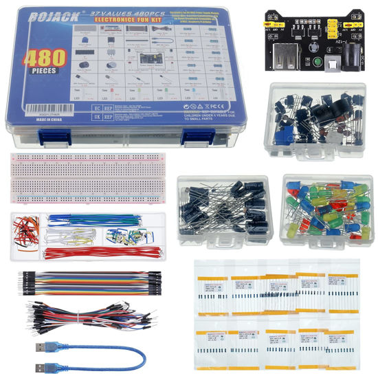 GetUSCart- BOJACK 37 Values 480 Pcs Electronics Component Fun Kit with ...