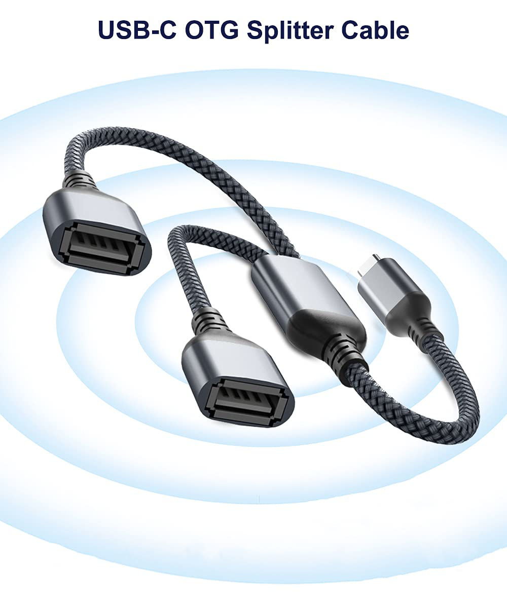 GetUSCart- USB C Male to Dual USB Female Cable Adapter 1FT,Thunderbolt ...