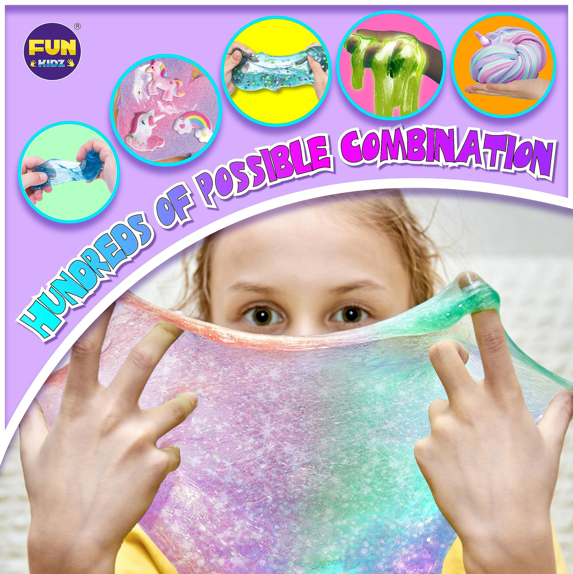 GetUSCart- Fluffy Unicorn Slime Kit for Girls, FunKidz Cloud Slime Gift ...
