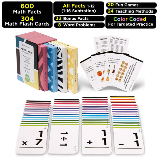 GetUSCart- Think Tank Scholar Math Flash Cards (600 Facts Box Set ...