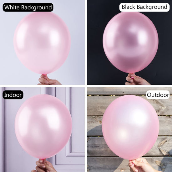 GetUSCart- PartyWoo Pink Balloons, 50 pcs 12 Inch Pearl Light Pink Balloons, Latex Balloons for ...