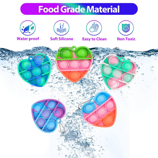 GetUSCart- Pop Fidget Toys Its Party Favors for Kids 4-8 8-12, 30 PCS Mini Pop Keychain It ...