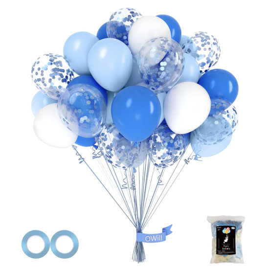 GetUSCart- OWill 100pcs Balloons Royal Blue Confetti 12 Inches Blue ...