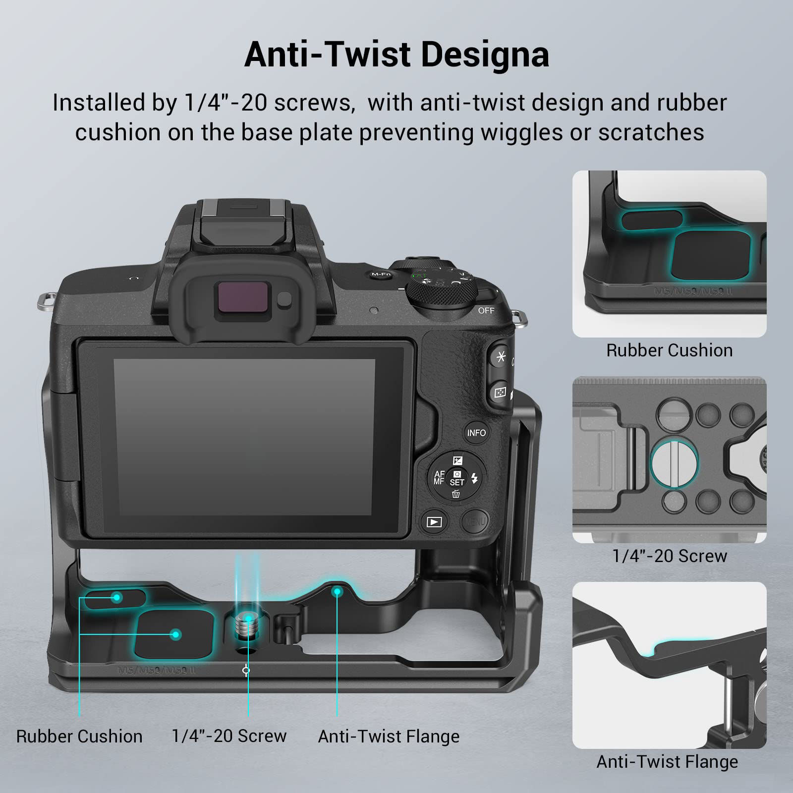 GetUSCart- SmallRig M50 /M50 II /M5 Cage (Upgraded), Aluminum Alloy ...