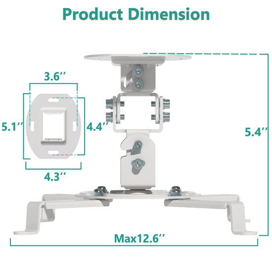 GetUSCart- WALI Projector Ceiling Mount, Universal Low Profile ...