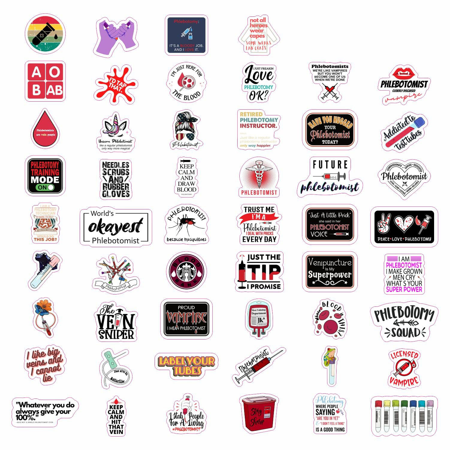 GetUSCart- 100 Pcs Phlebotomy Stickers, Phlebotomy Gifts for Women ...