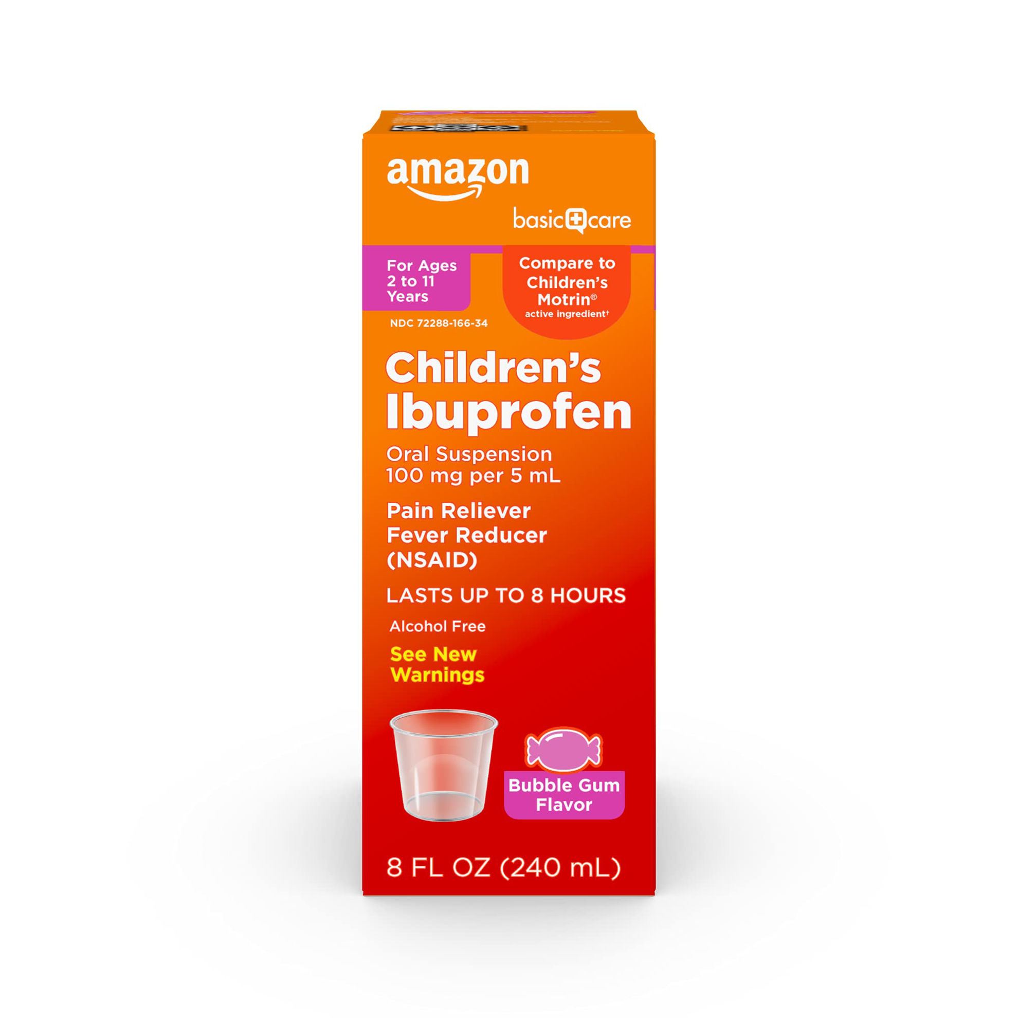 GetUSCart- Amazon Basic Care Children's Ibuprofen Oral Suspension 100 mg per 5 mL, Pain Reliever ...