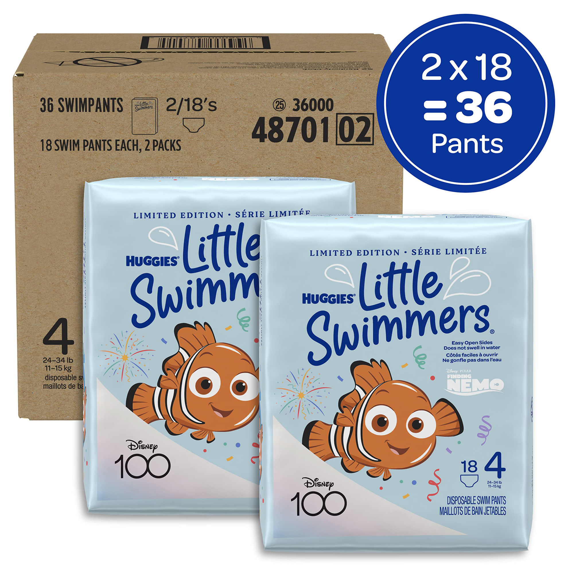 GetUSCart- Huggies Little Swimmers Disposable Swim Diapers, Size 4 (24 ...