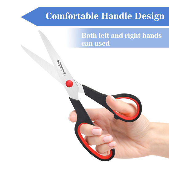 GetUSCart- Scissors Set of 6-Pack, 8" Scissors All Purpose Comfort-Grip ...