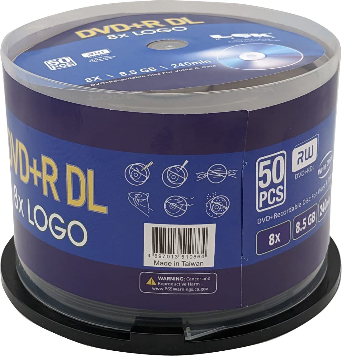 GetUSCart- DVD+R DL Double Layer 8X 8.5GB 240min Video - LSK Media Logo ...