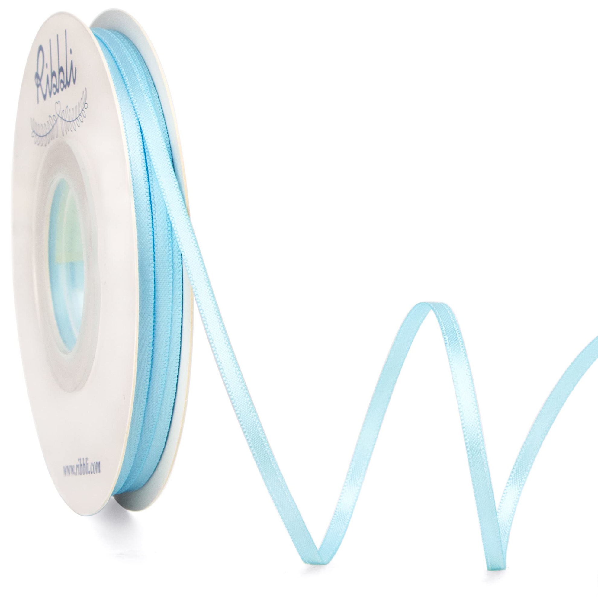 GetUSCart- Ribbli Light Blue Double Faced Satin Ribbon,1/8” x ...