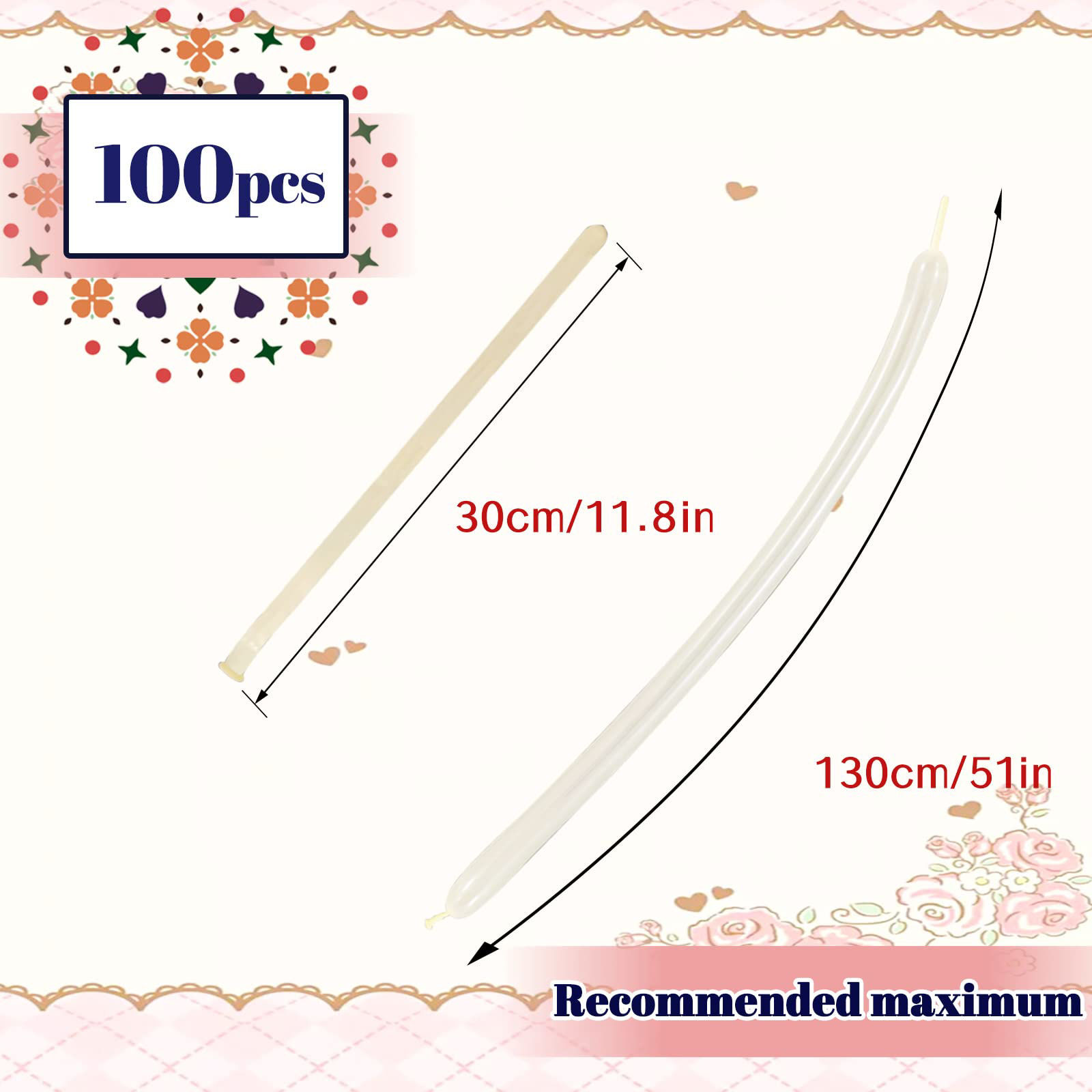 GetUSCart- 260Q Balloons Clear Long Balloons 100 Pack Twisting Animal ...