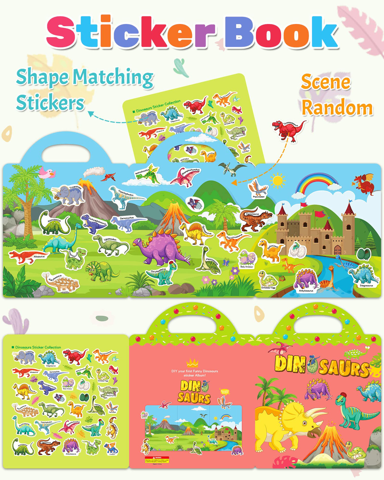 GetUSCart- Benresive Reusable Sticker Books for Kids 2-4, Fun Sticker ...