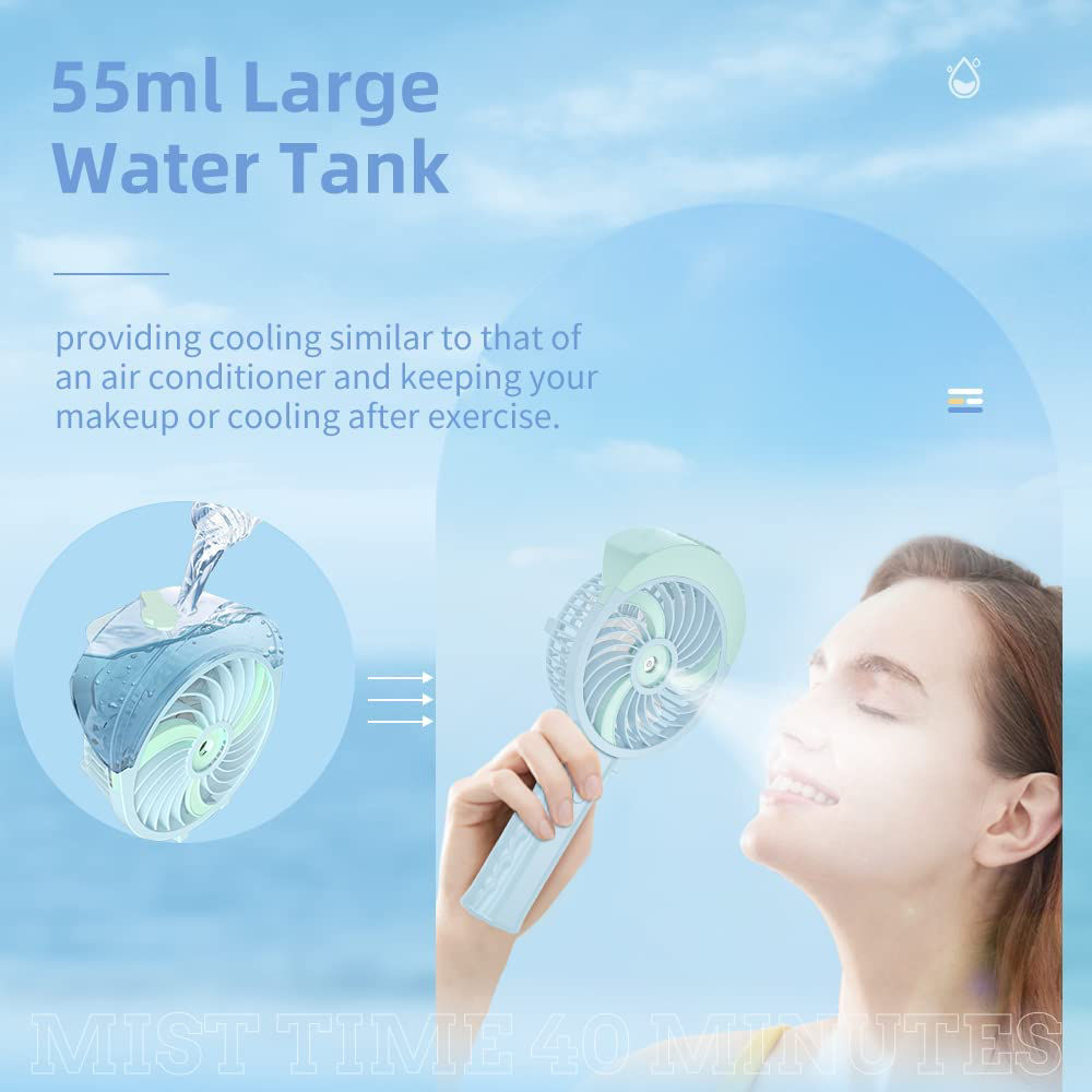 Getuscart Handfan Portable Misting Fan 55ml Large Water Tank