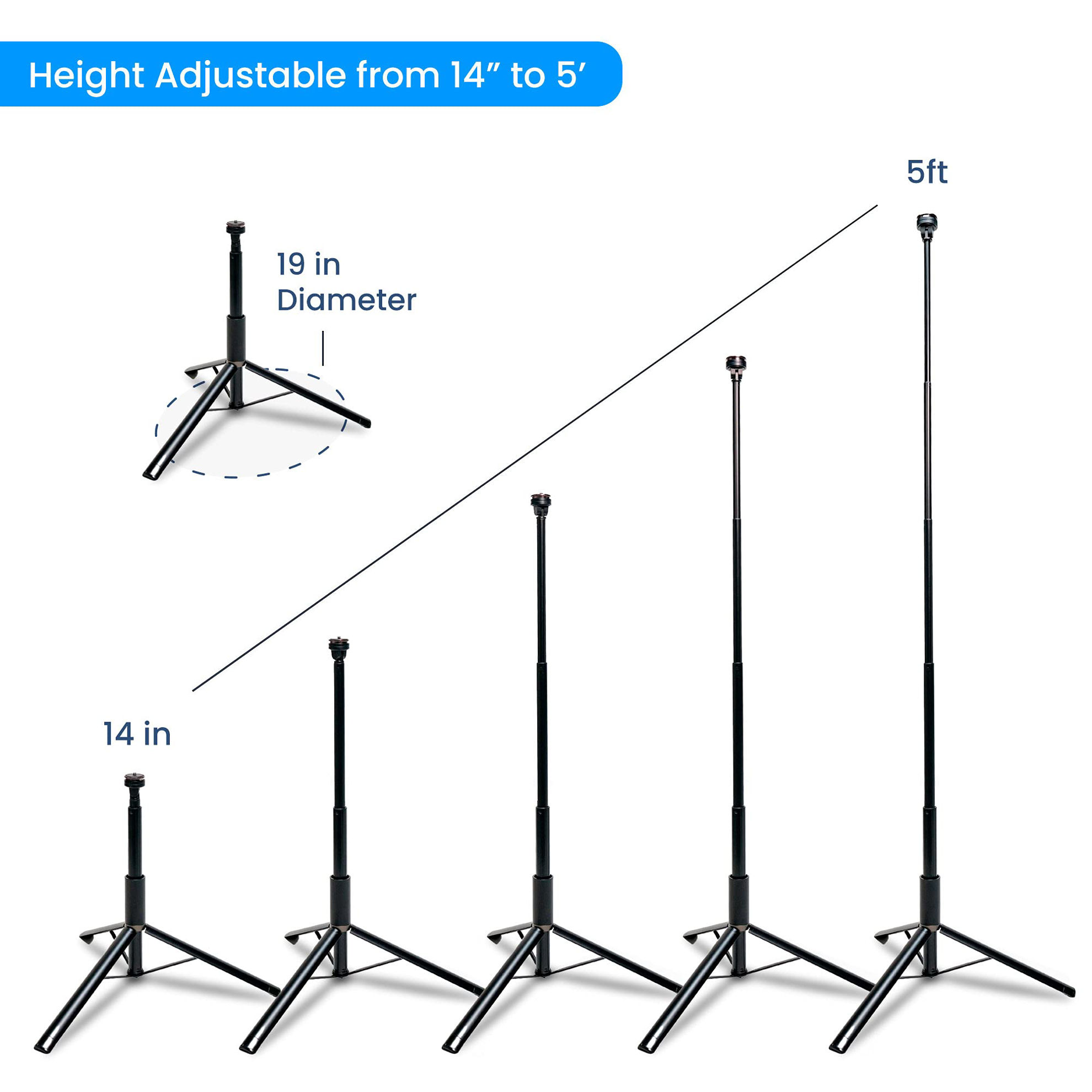 GetUSCart- Lume Cube Adjustable 5ft Light Stand Tripod | Height 2ft to ...