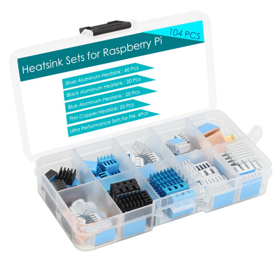 GetUSCart- 100 Pcs Raspberry Pi 4 Heatsink, MazerPi Raspberry Pi Heatsink Set Aluminum Heatsink ...