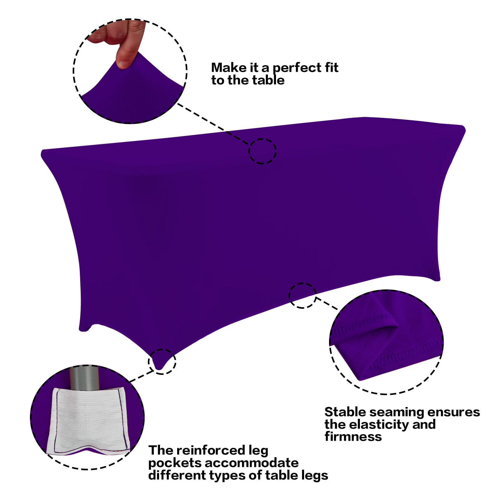 GetUSCart- IVAPUPU 4FT Table Cloth for Rectangular Fitted Events ...