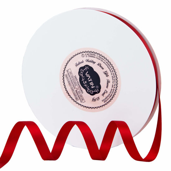 GetUSCart- VATIN 3/8 inches Double Faced Red Polyester Satin Ribbon ...