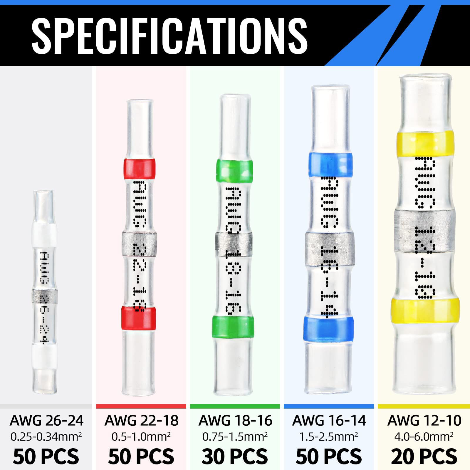 GetUSCart- 200PCS Solder Seal Wire Connectors, Self Soldering Heat ...