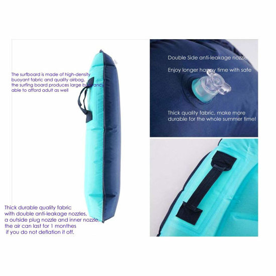 GetUSCart- Inflatable Body Surfing Float Board Surf Rider for Slip and ...