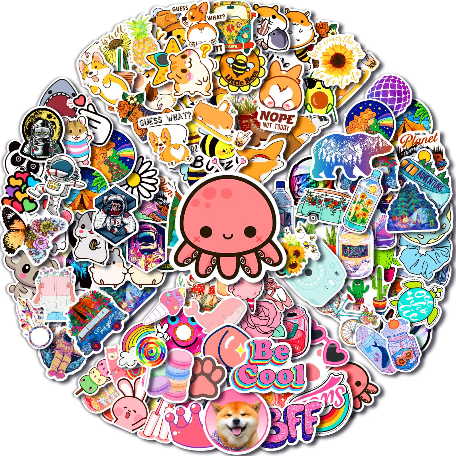 GetUSCart- Arme 100 PCS Stickers Pack，Cute Colorful Waterproof Stickers ...