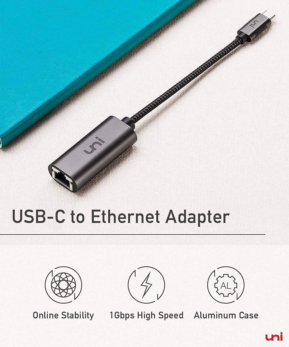 GetUSCart- USB C to Ethernet Adapter, uni Driver Free RJ45 to USB C ...