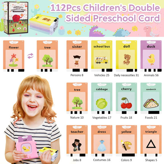 GetUSCart- Talking Flash Cards,Kids Toddler Flash Cards with 224 Sight ...