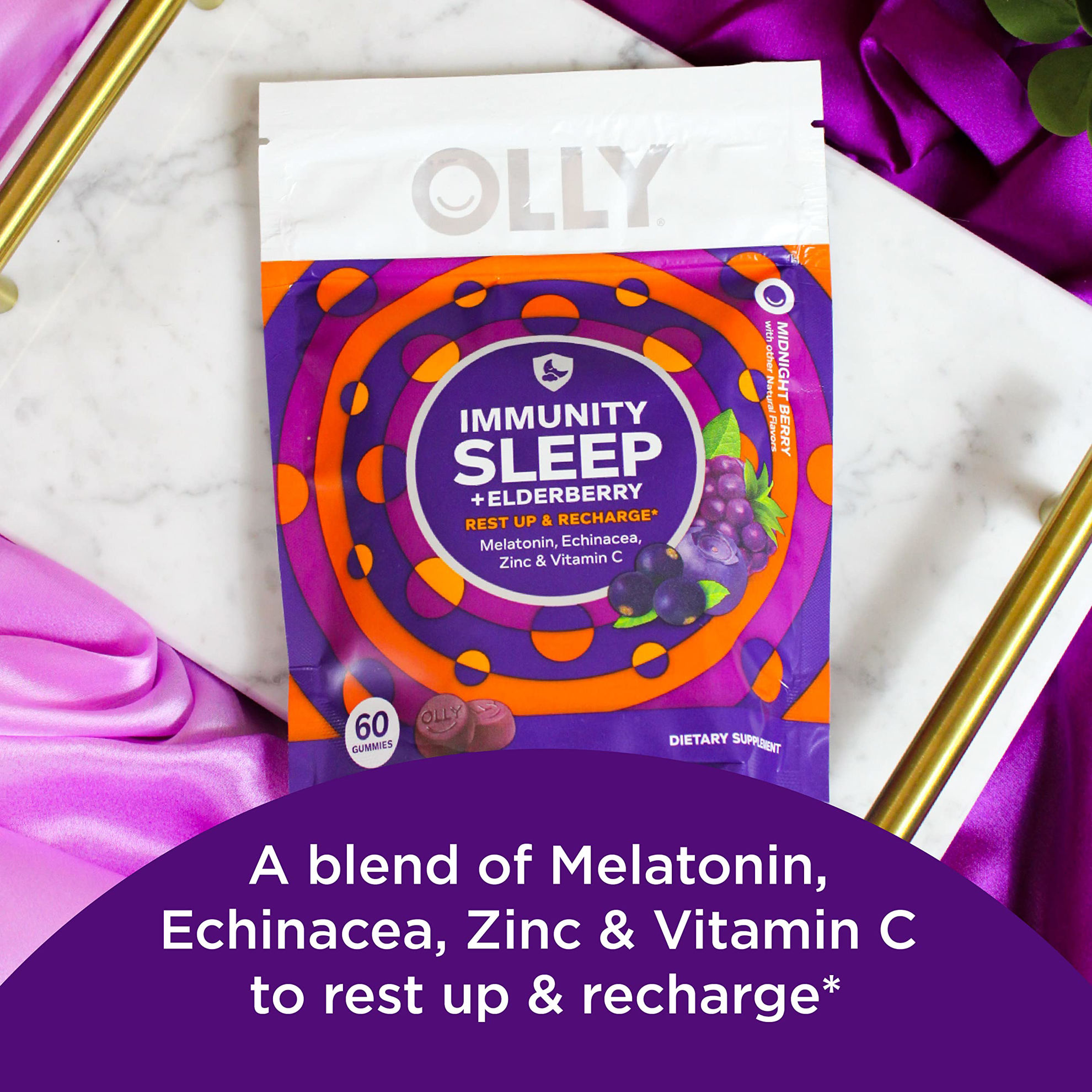 GetUSCart- OLLY Immunity Sleep Gummy, Immune and Sleep Support, 3mg ...