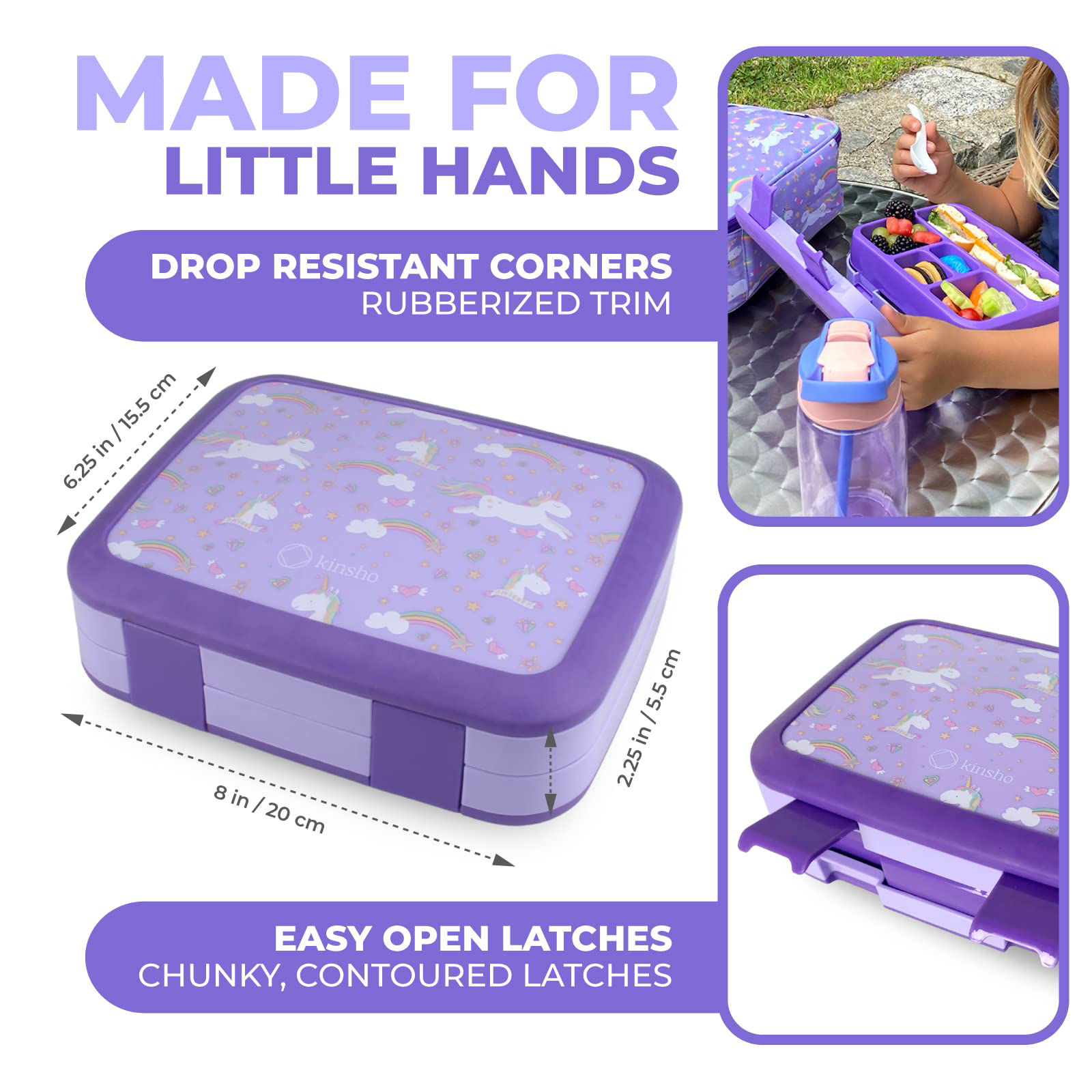GetUSCart- Bento Box Lunch Boxes for Toddlers Kids Girls, 5 Portion ...