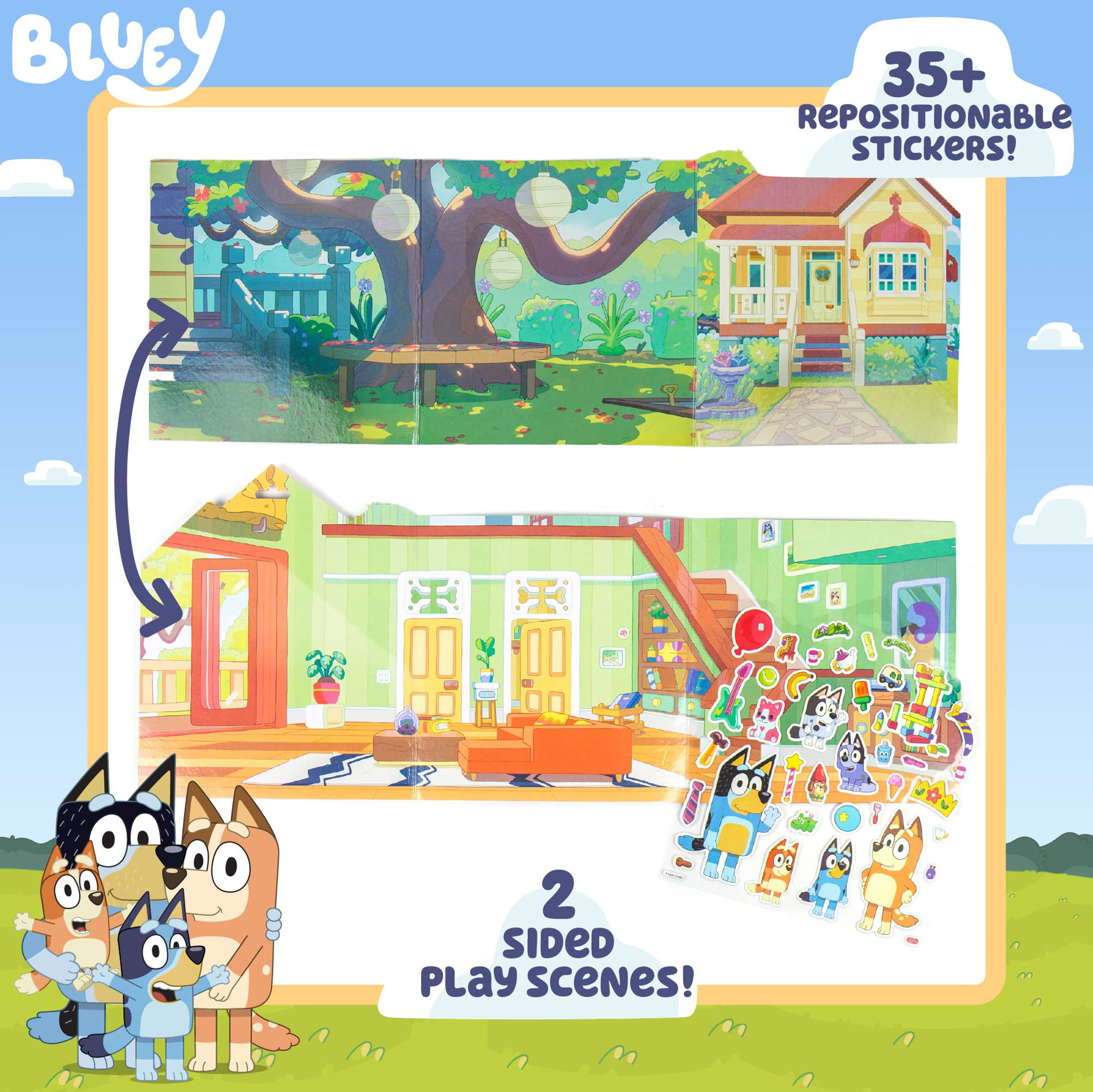 GetUSCart- Horizon Group USA Bluey Sticker Playset, 35+ Reusable ...