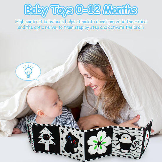 GetUSCart- Cawgug Black and White Books High Contrast Baby Toys 0-6 ...