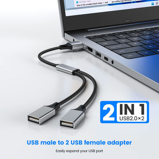GetUSCart- MOGOOD USB Splitter Cable USB y Splitter Adapter Dual USB 2. ...