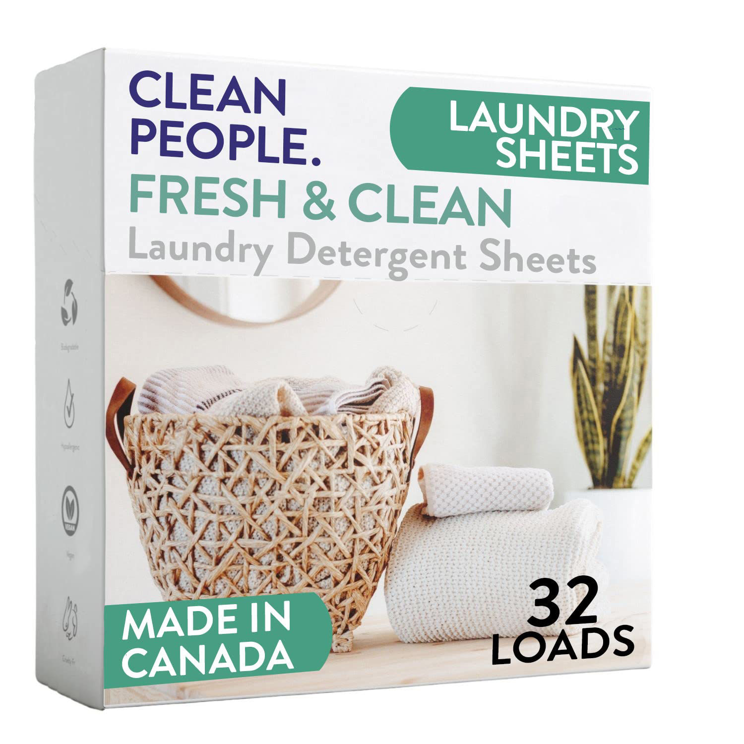 GetUSCart- Clean People Laundry Detergent Sheets - Plant-Based ...