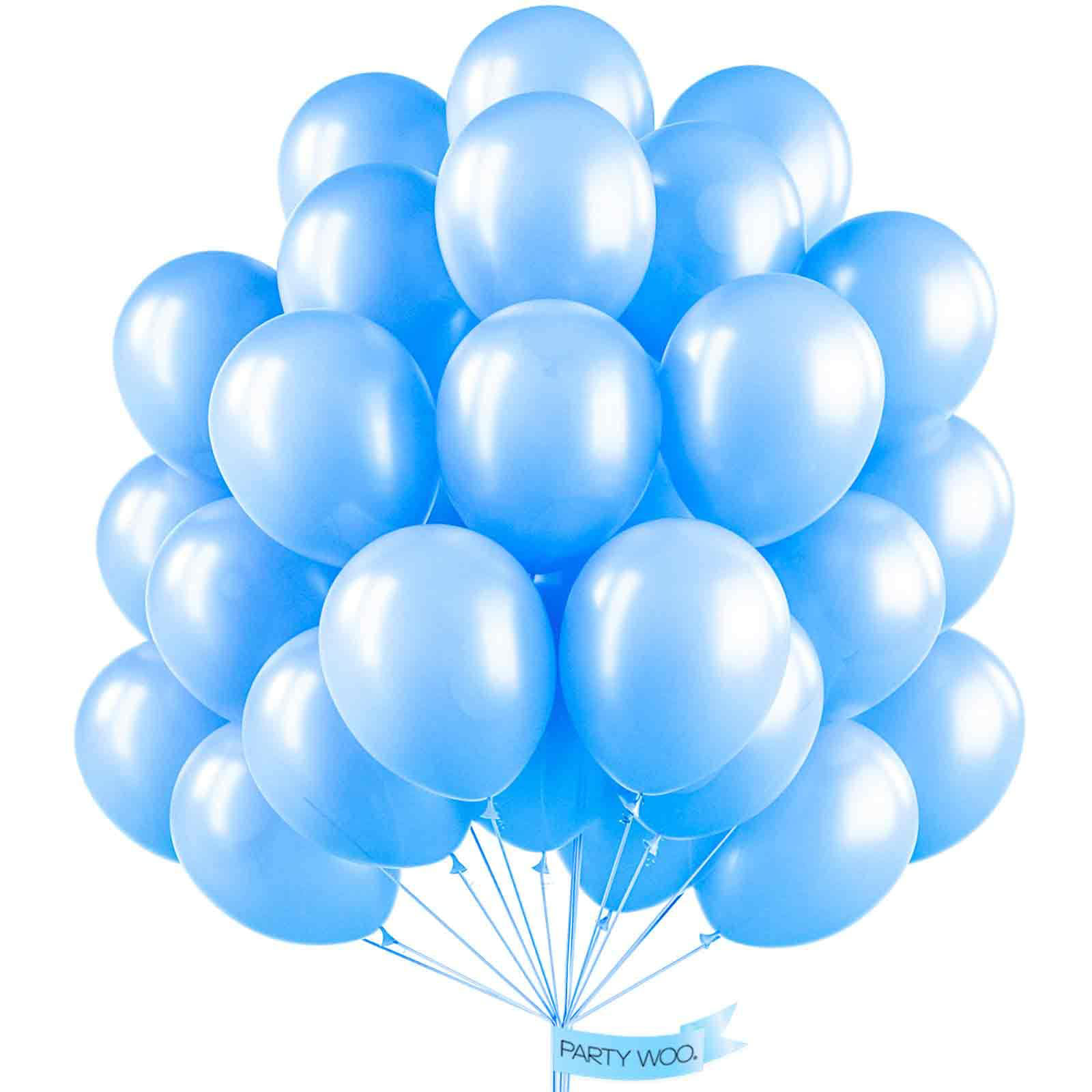 GetUSCart- PartyWoo Blue Balloons, 50 pcs 12 Inch Pearl Sky Blue Balloons, Latex Balloons for ...