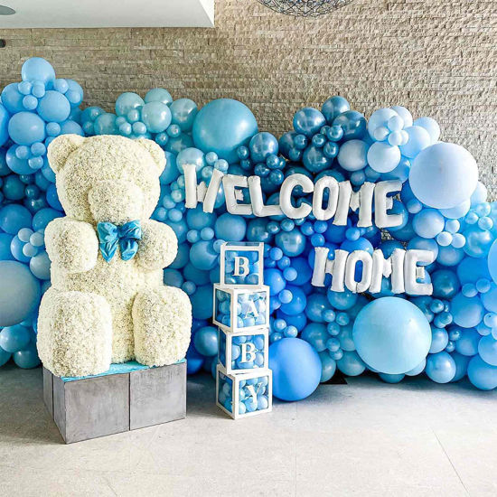 GetUSCart- PartyWoo Blue Balloons, 50 pcs 12 Inch Pearl Sky Blue Balloons, Latex Balloons for ...