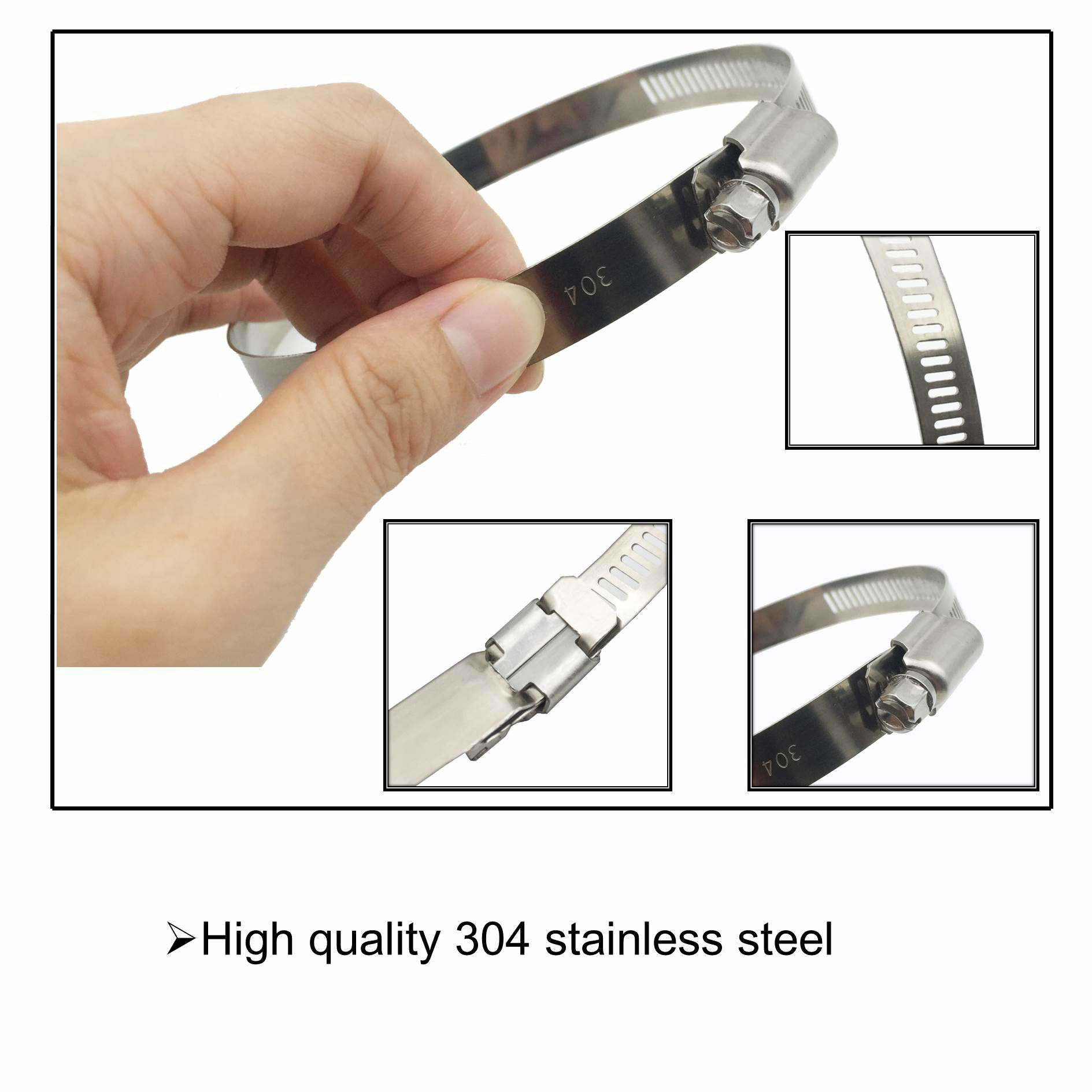 GetUSCart- EesTeck 8Pcs 2.5" Adjustable 304 Stainless Steel Duct Clamps ...