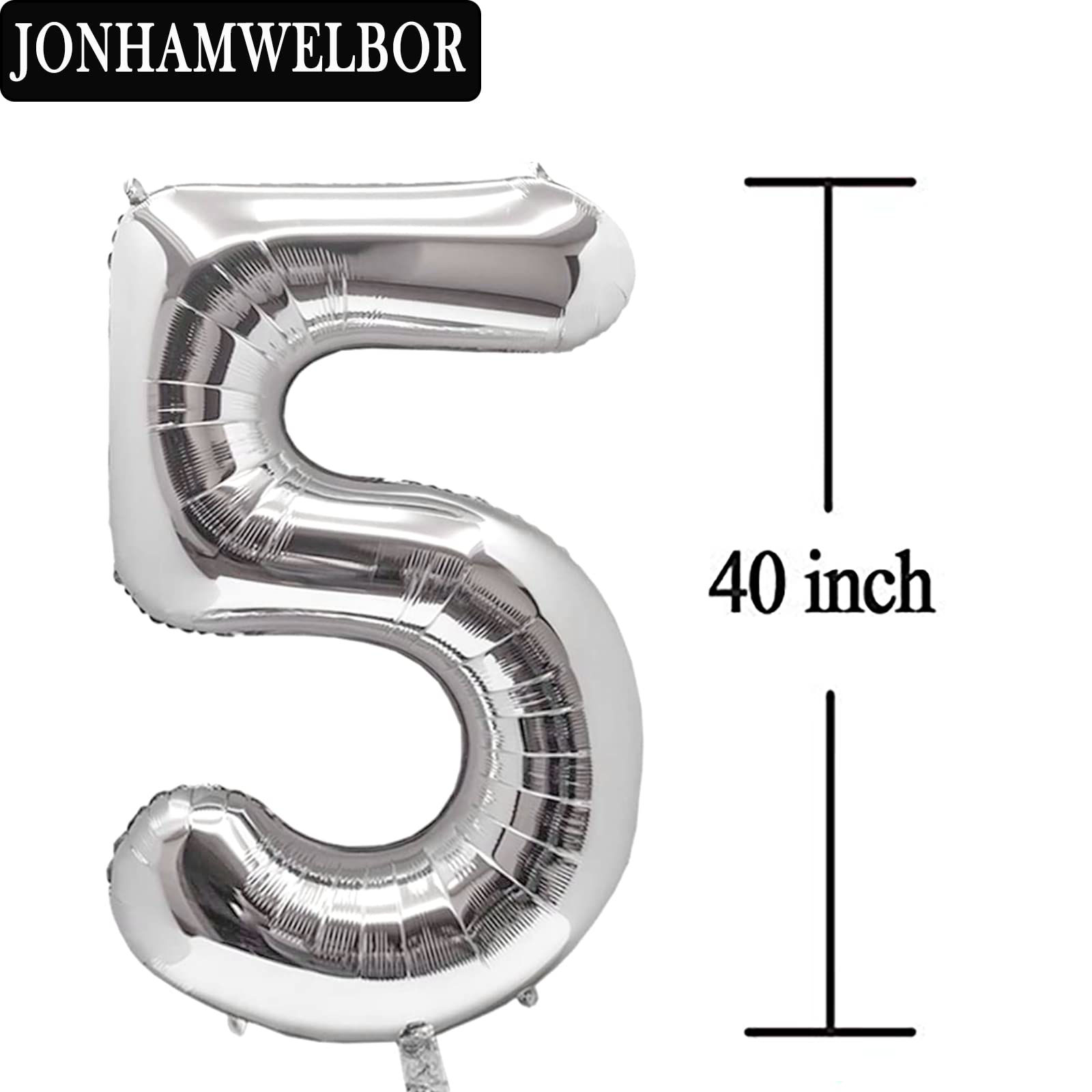 GetUSCart- 50 Number Balloons Silver 50 Years old Big Large Giant Jumbo ...