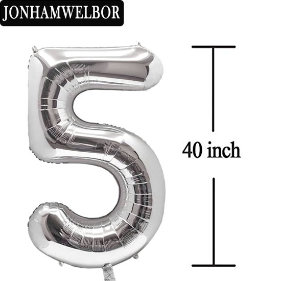 GetUSCart- 50 Number Balloons Silver 50 Years old Big Large Giant Jumbo ...