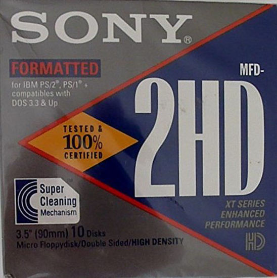 GetUSCart- Sony 10mfd2hdlf 2hd 3.5-inch Ibm Formatted Floppy Disks (10-pack)