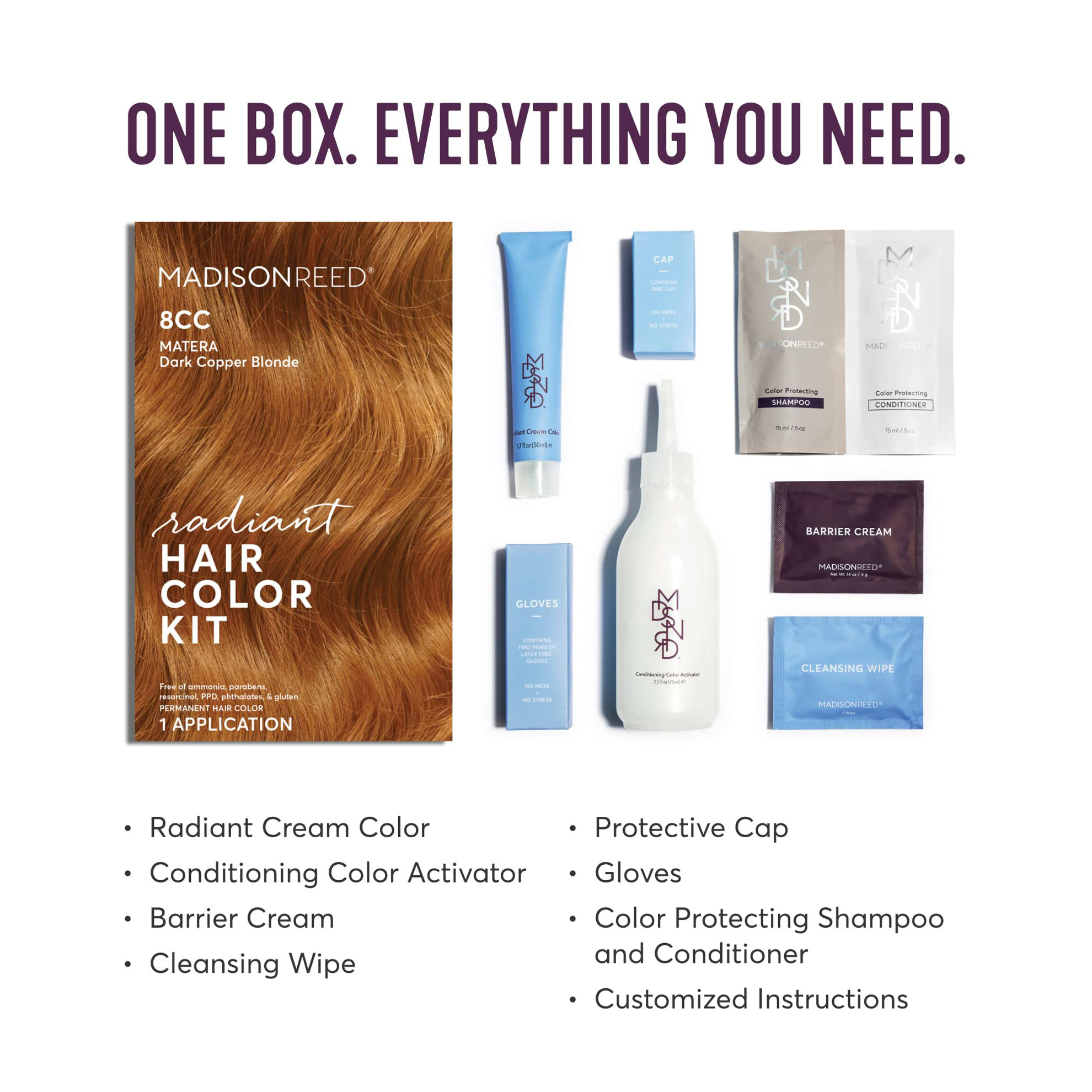 GetUSCart- Madison Reed Radiant Hair Color Kit, Dark Copper Blonde 8CC ...